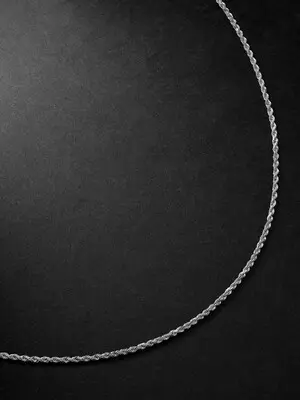ALEX MOSS 22-inch 14-karat White Gold Rope Chain Necklace - Silver