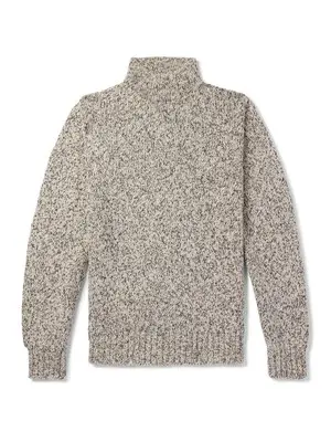 UMIT BENAN Ribbed Cotton And Cashmere-blend Rollneck Sweater