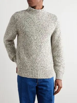UMIT BENAN Ribbed Cotton And Cashmere-blend Rollneck Sweater