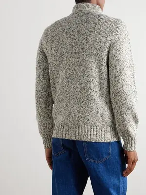 UMIT BENAN Ribbed Cotton And Cashmere-blend Rollneck Sweater