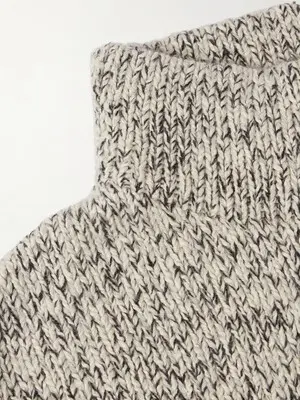 UMIT BENAN Ribbed Cotton And Cashmere-blend Rollneck Sweater