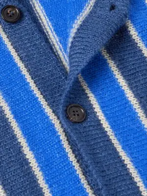 BODE Striped Mohair-blend Cardigan - Blue
