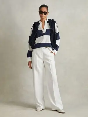 REISS Abigail Striped Cotton Jumper