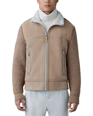 Mackage Mixed Media Zip-up Jacket - Light Camel