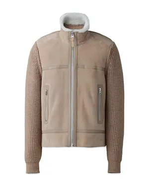 Mackage Mixed Media Zip-up Jacket - Light Camel