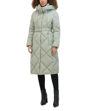 KENNETH COLE Hooded Puffer Coat - Sage