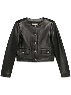 Michael Kors Cropped Leather Jacket