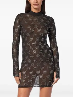 Philipp Plein Monogram Tulle Dress