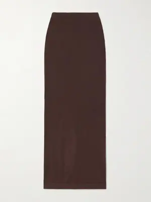 Eterne Emma Cashmere Maxi Skirt - Brown