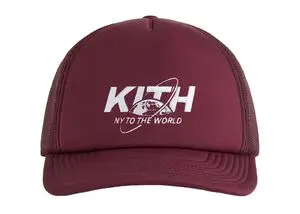 Kith Ny To The World Nolan Trucker Cap - Magma