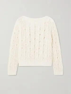 Loro Piana Cable-knit Cashmere-blend Sweater