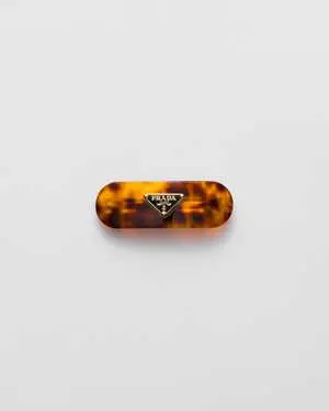 Prada Plexiglas Hair Clip - Honey/tortoiseshell