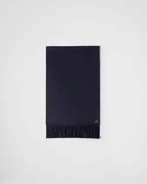 Prada Silk And Cashmere Scarf - Navy