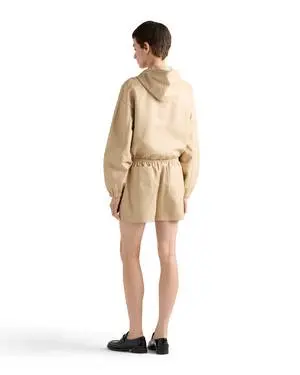 Prada Nappa Leather Hooded Jacket - Neutral