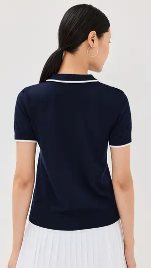 Greyson Short Sleeve Collared Knit Top
