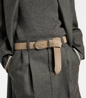 Brunello Cucinelli Monili Leather Belt - White