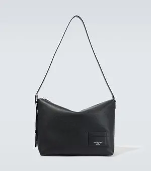 Balenciaga Credit Large Leather Messenger Bag - Black