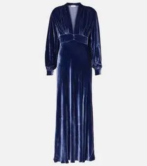 Rixo Emery Velvet Maxi Dress
