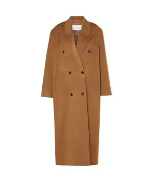 THE FRANKIE SHOP Gaia Double-breasted Wool-blend Coat - Brown