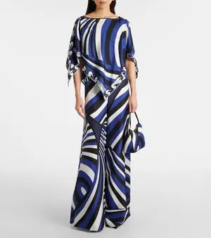 Emilio Pucci Iride Silk Twill Palazzo Pants - Blue