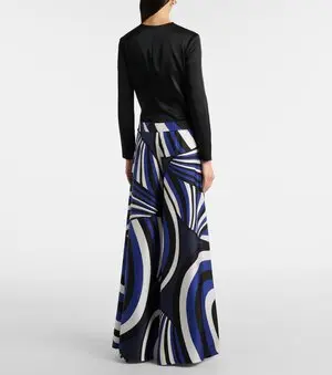 Emilio Pucci Iride Silk Twill Palazzo Pants - Blue
