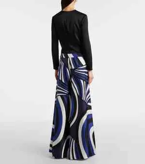 Emilio Pucci Iride Silk Twill Palazzo Pants - Blue