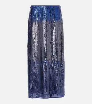 Rixo Kelly Sequined Midi Skirt