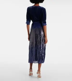 Rixo Kelly Sequined Midi Skirt