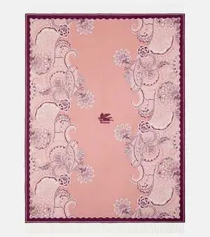 Etro Floral Wool Throw - Pink