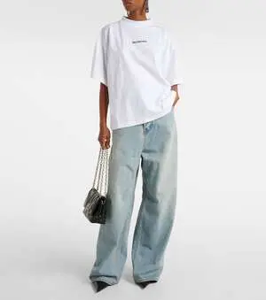 Balenciaga Printed Cotton Jersey T-shirt
