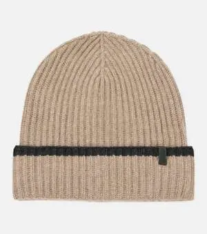 Brunello Cucinelli Ribbed Cashmere Beanie - Beige