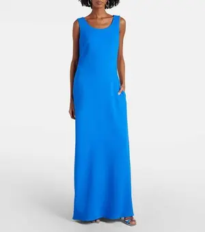 Oscar De La Renta Draped Silk-blend Gown