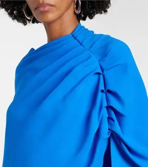 Oscar De La Renta Draped Silk-blend Gown