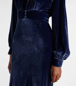 Rixo Emery Velvet Maxi Dress