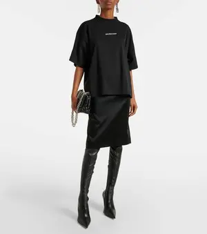Balenciaga Printed Cotton Jersey T-shirt