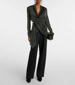 Isabel Marant Étoile Cinay Lame Wrap Top