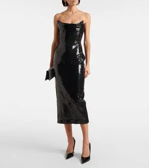 Alex Perry Sequined Bustier Dress