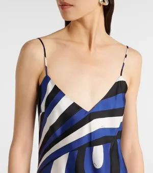 Emilio Pucci Iride Silk Slip Dress And Cape Set