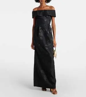 Rebecca Vallance Henrietta Brocade Bustier Gown