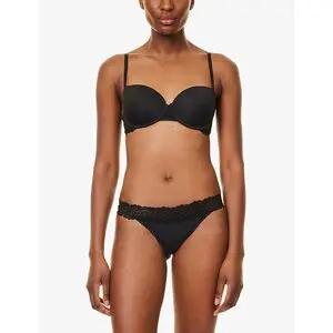 Calvin Klein Attraction Lace-trim Stretch-woven Balconette Bra