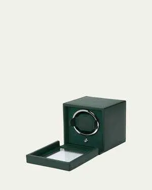 Wolf Cub Single Watch Winder With Cover - Medium Green