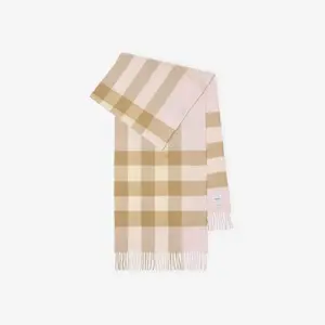 Burberry Check Cashmere Scarf Alabaster Pink