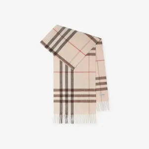 Burberry Check Cashmere Scarf Alabaster