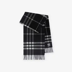 Burberry Check Cashmere Scarf Black/calico