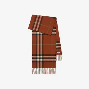 Burberry Check Cashmere Scarf Brick