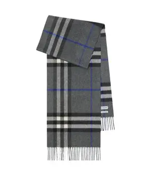 Burberry Check Cashmere Scarf Marlborough Grey