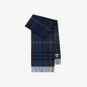Burberry Check Cashmere Scarf Midnight