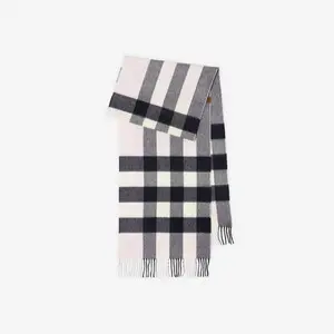 Burberry Check Cashmere Scarf Pale Candy Pink