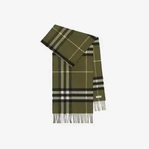 Burberry Check Cashmere Scarf Pea