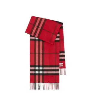 Burberry Check Cashmere Scarf Red